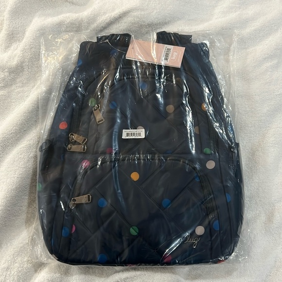 lug | Bags | Nwt Lug Hatchback Backpack In Multidots Navy | Poshmark